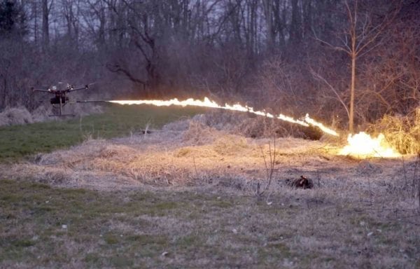 A Drone Flame Thrower Attachment | Drone Below